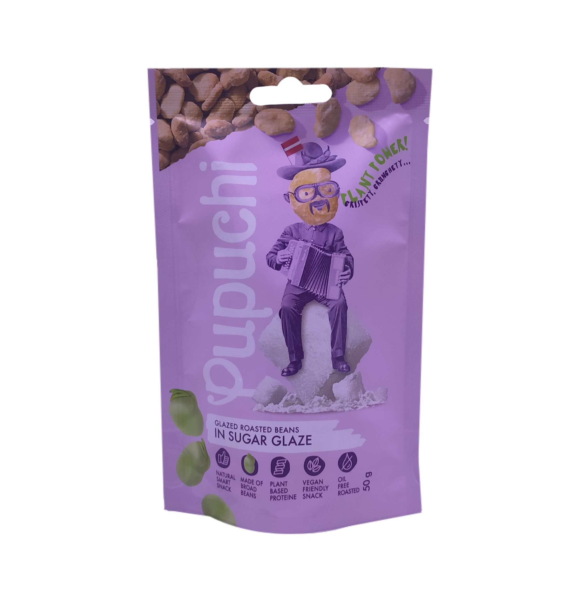 Pupuchi, glazēti cūku pupu kraukšķi, 50g – DabaDaba