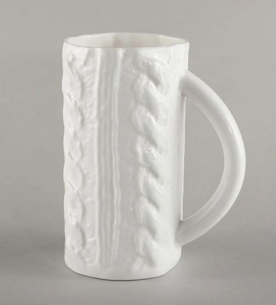 Porcelāna galerija, alus kauss ar adījuma rakstu, 800ml – DabaDaba