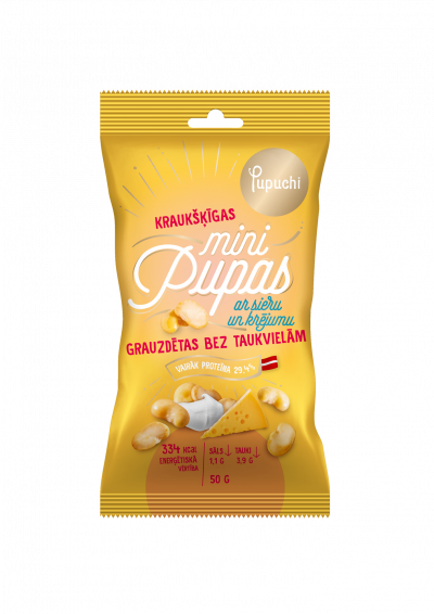 Pupuchi, cūku pupu kraukšķi ar sieru un krējumu, 50g – DabaDaba