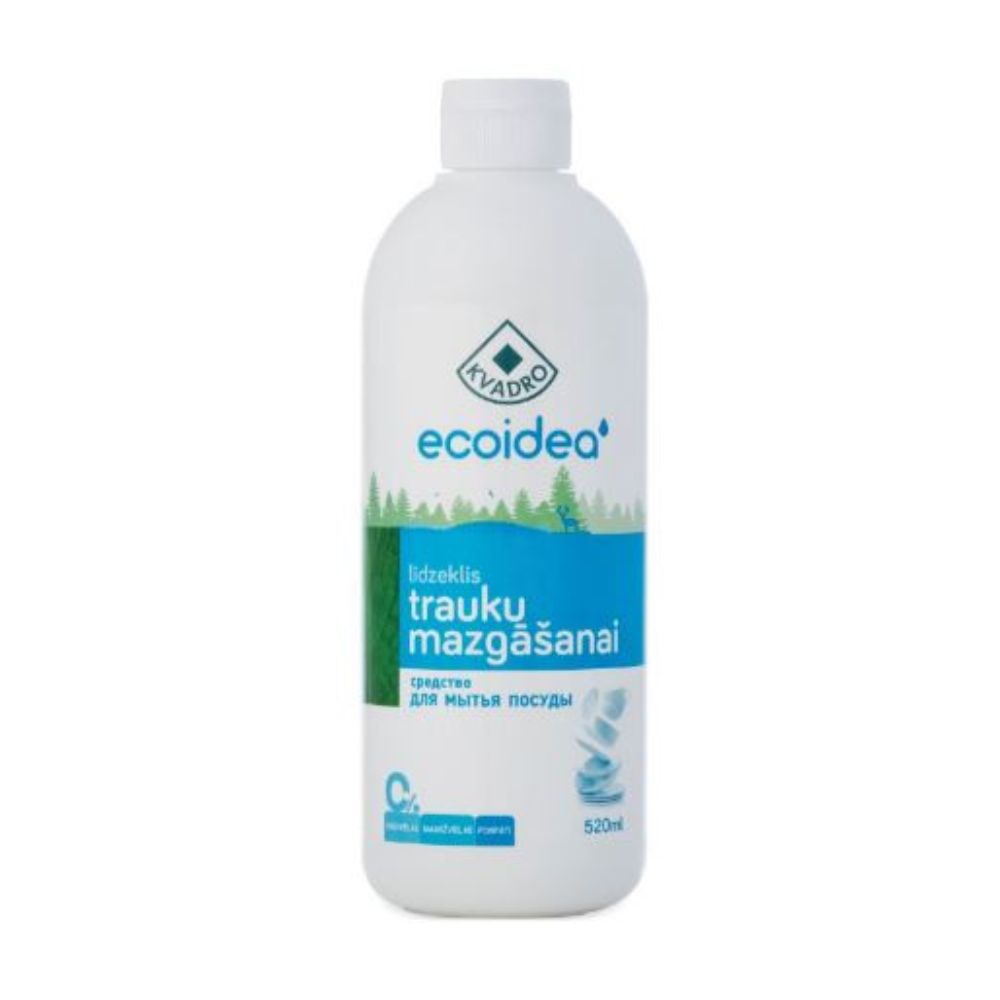 Kvadro, līdzeklis trauku mazgāšanai “Ecoidea”, 520ml – DabaDaba